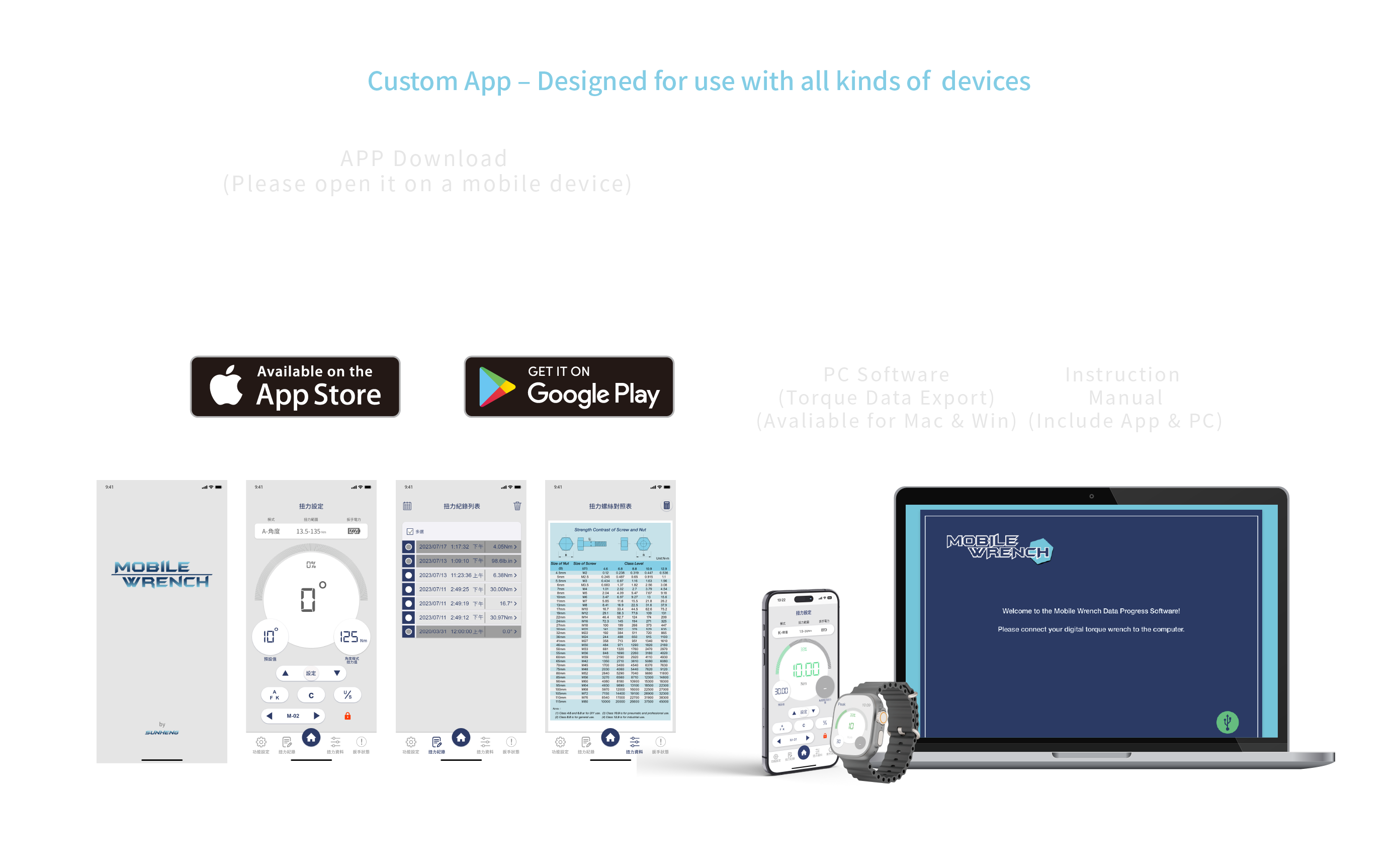 Mini Bluetooth Digital Interchangeable Torque Wrench
